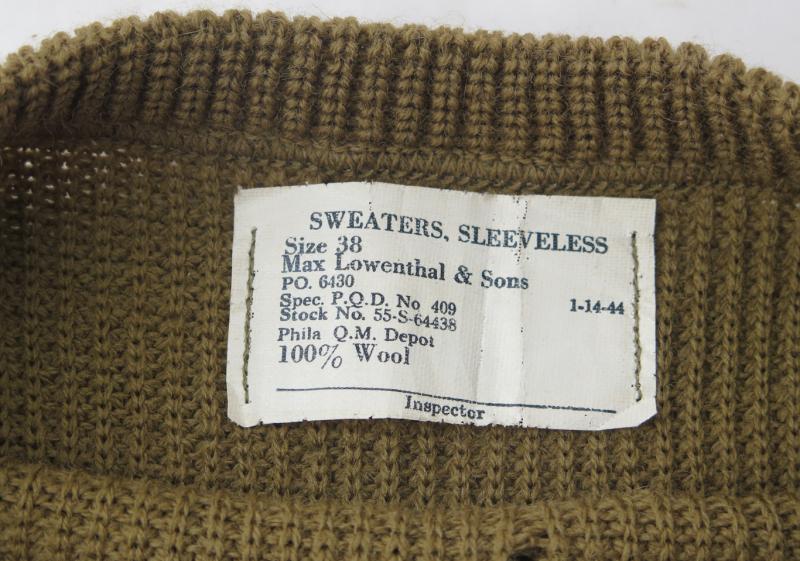 Dragoon Militaria | WW2 US Wool sweater sleeveless