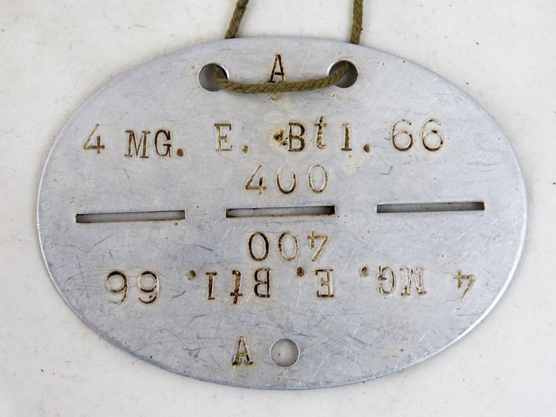 Dragoon Militaria | WW2 German Wehrmacht soldier ID tag - 4 MG.E.Btl 66