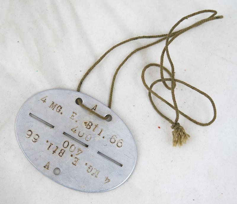 Dragoon Militaria | WW2 German Wehrmacht soldier ID tag - 4 MG.E.Btl 66